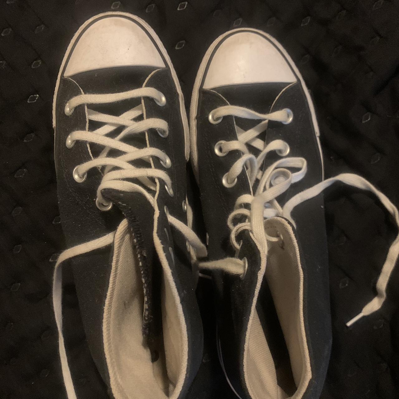 Black and white platform Converse - Depop