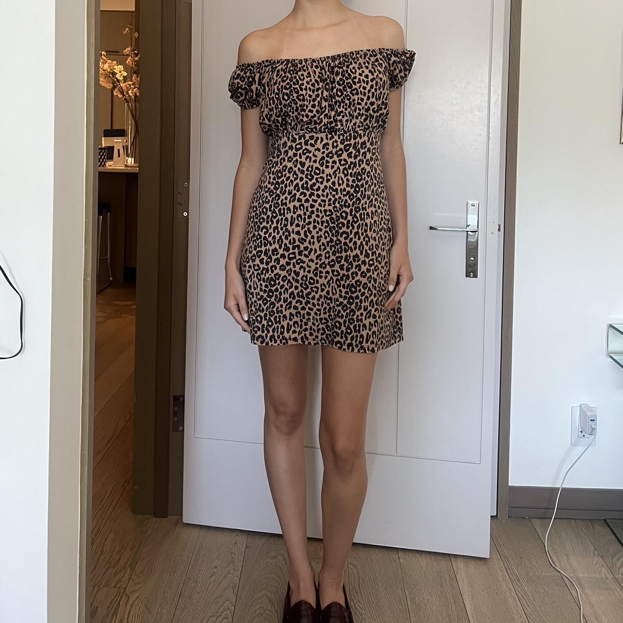 Cheetah print mini dress. Super soft and comfortable - Depop