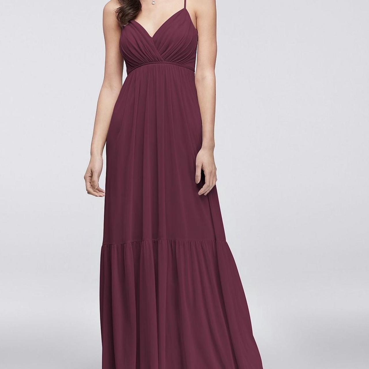 elegant wine colored maxi dress #formal #bridesmaid... - Depop