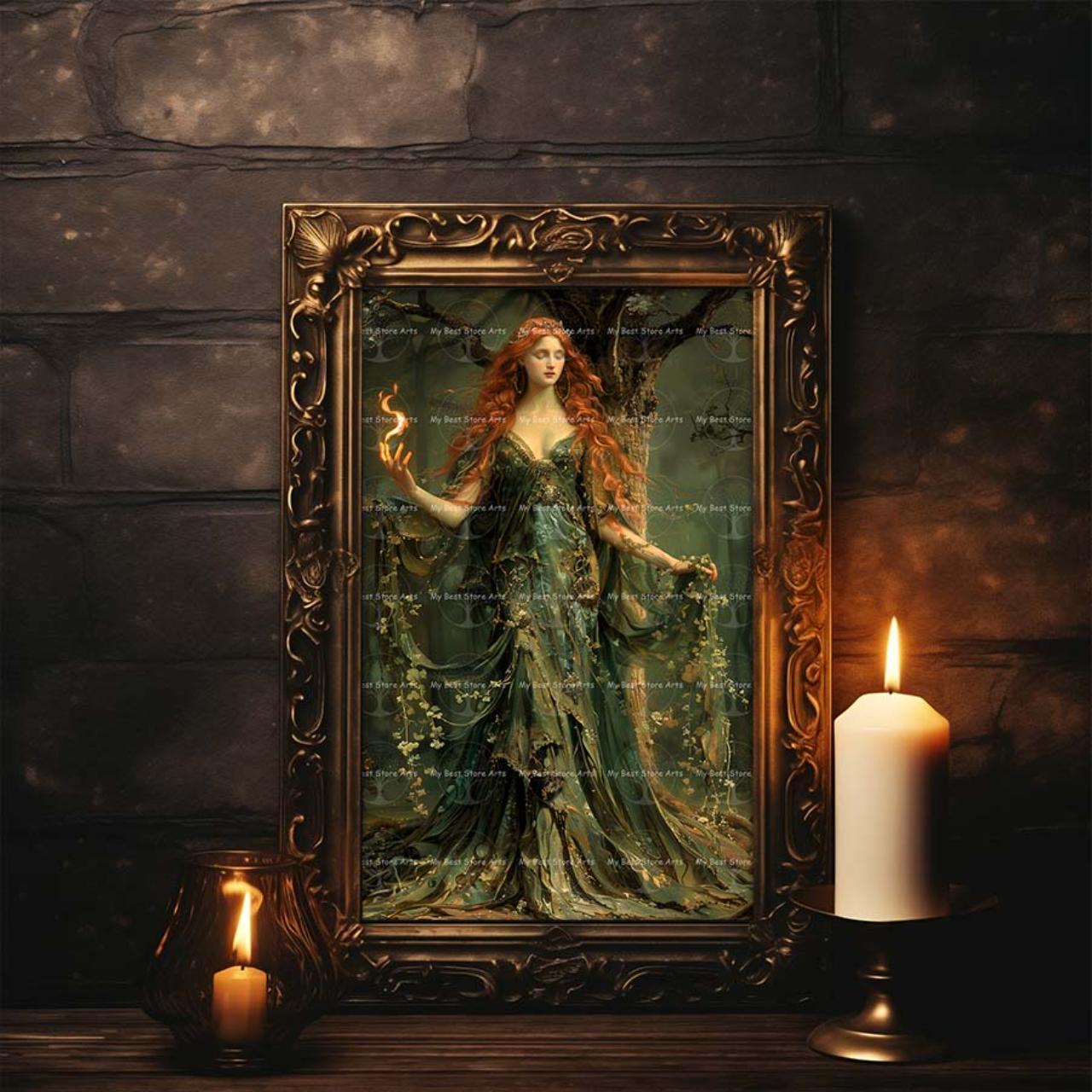 BRIGID GODDESS ART PRINT 8x10, Irish Spring Poster,... - Depop