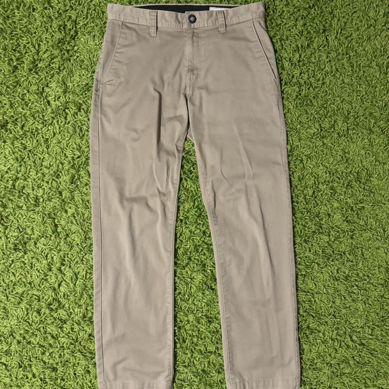 Volcom tan chino pants Pretty comfortable and fit... - Depop