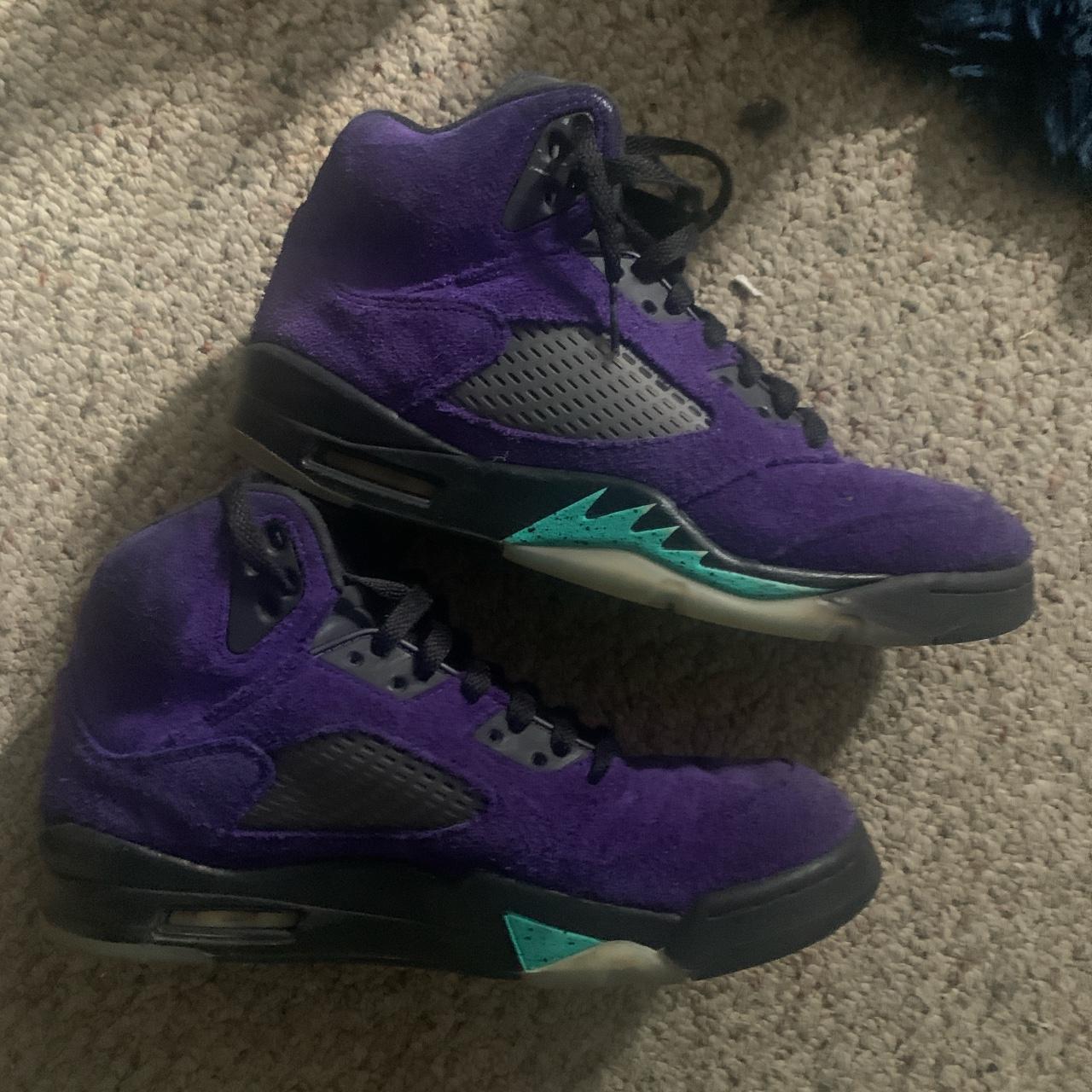Jordan 5 color way purple and a hint of baby blue - Depop