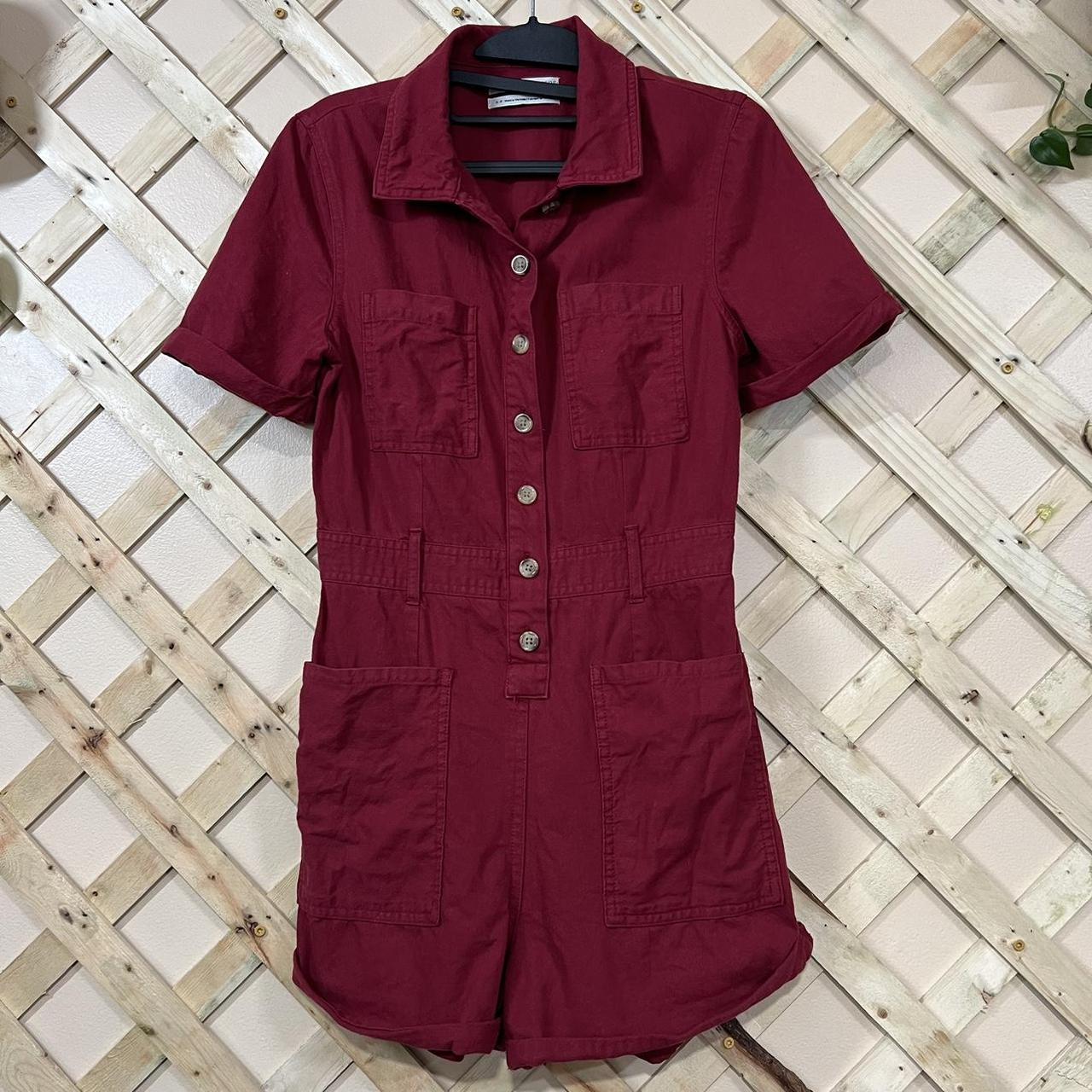 Urban Outfitters button up romper with pockets 100%... | Depop