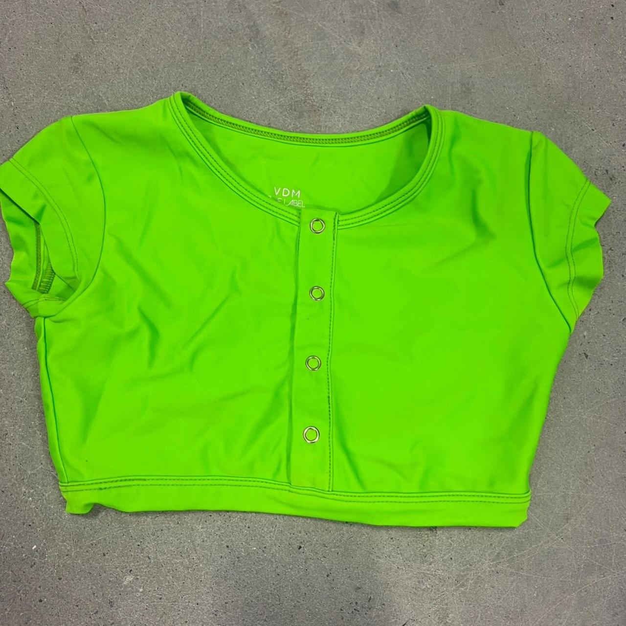 Vdm the label fluro green crop top Never worn... - Depop