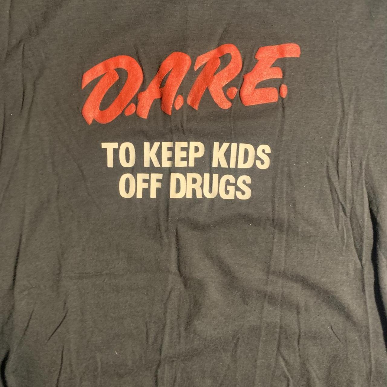80s DARE To Keep Kids Off Drugs tee, faded and... | Depop