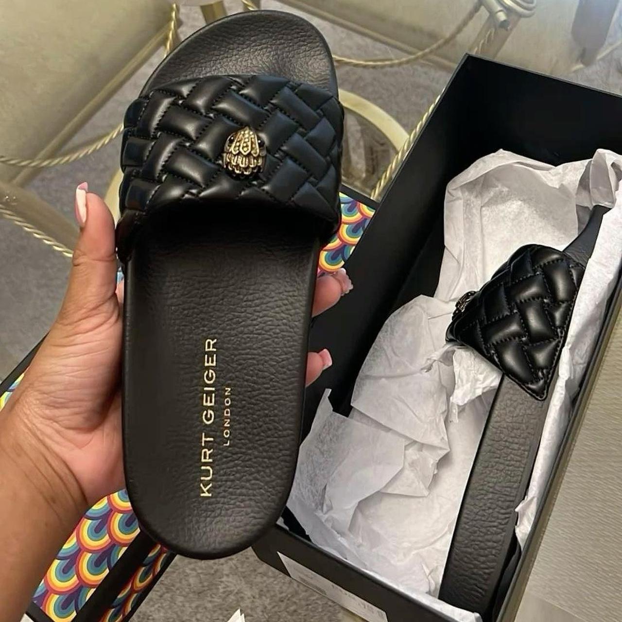 Kurt Geiger London Meena Quilted Eagle Head Sandals ... - Depop