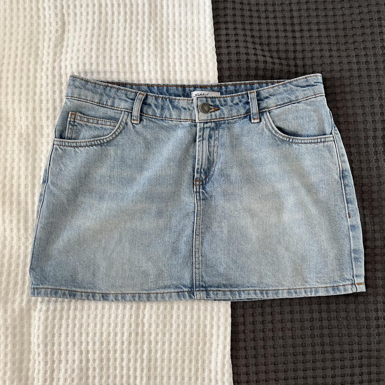 denim mini skirt from subdued excellent condition - Depop