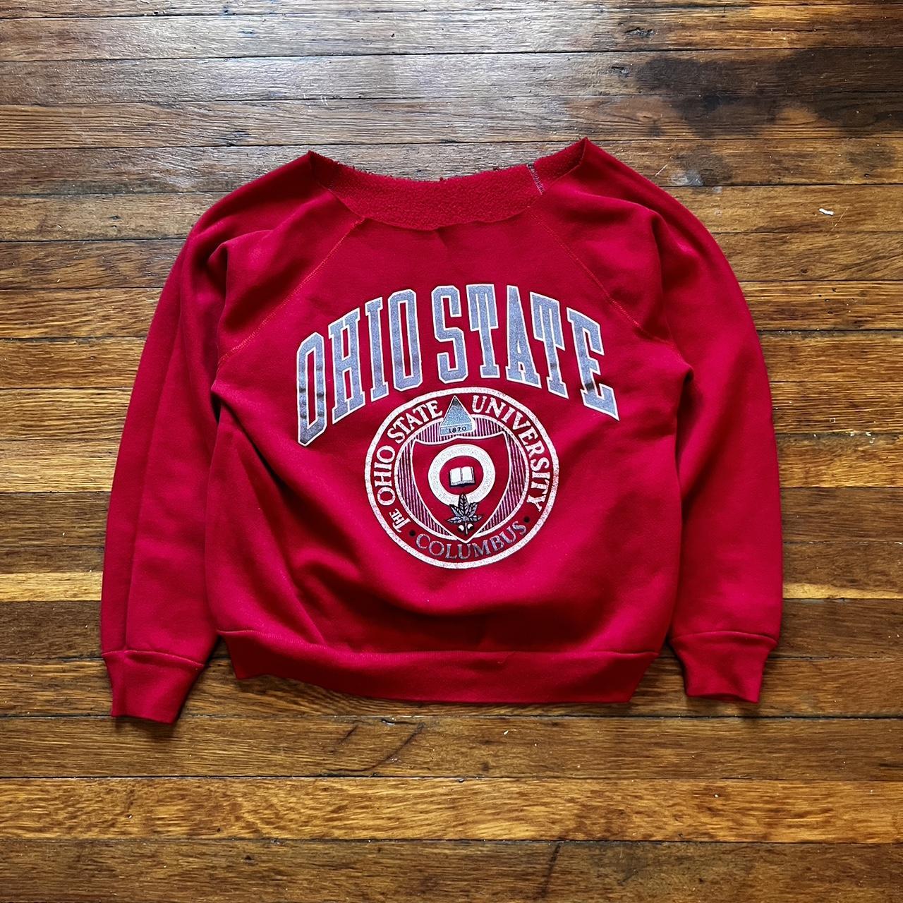 Vintage 80s Ohio State Buckeyes Puff Print Crewneck... | Depop