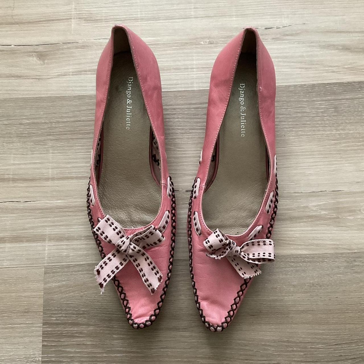Vintage Django & Juliette Pink kitten Heels... - Depop
