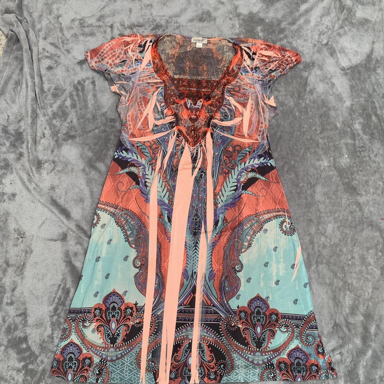 One World dress lace collar • size XL • kaleidoscope... | Depop