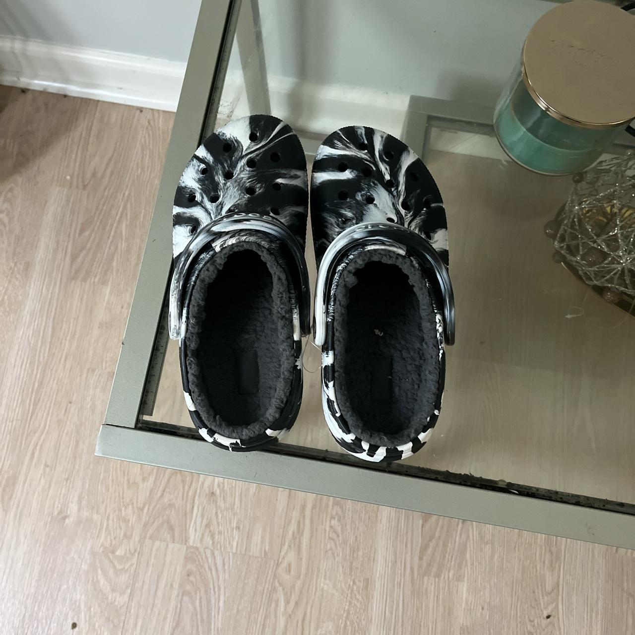 Black and white marble crocs . - Depop