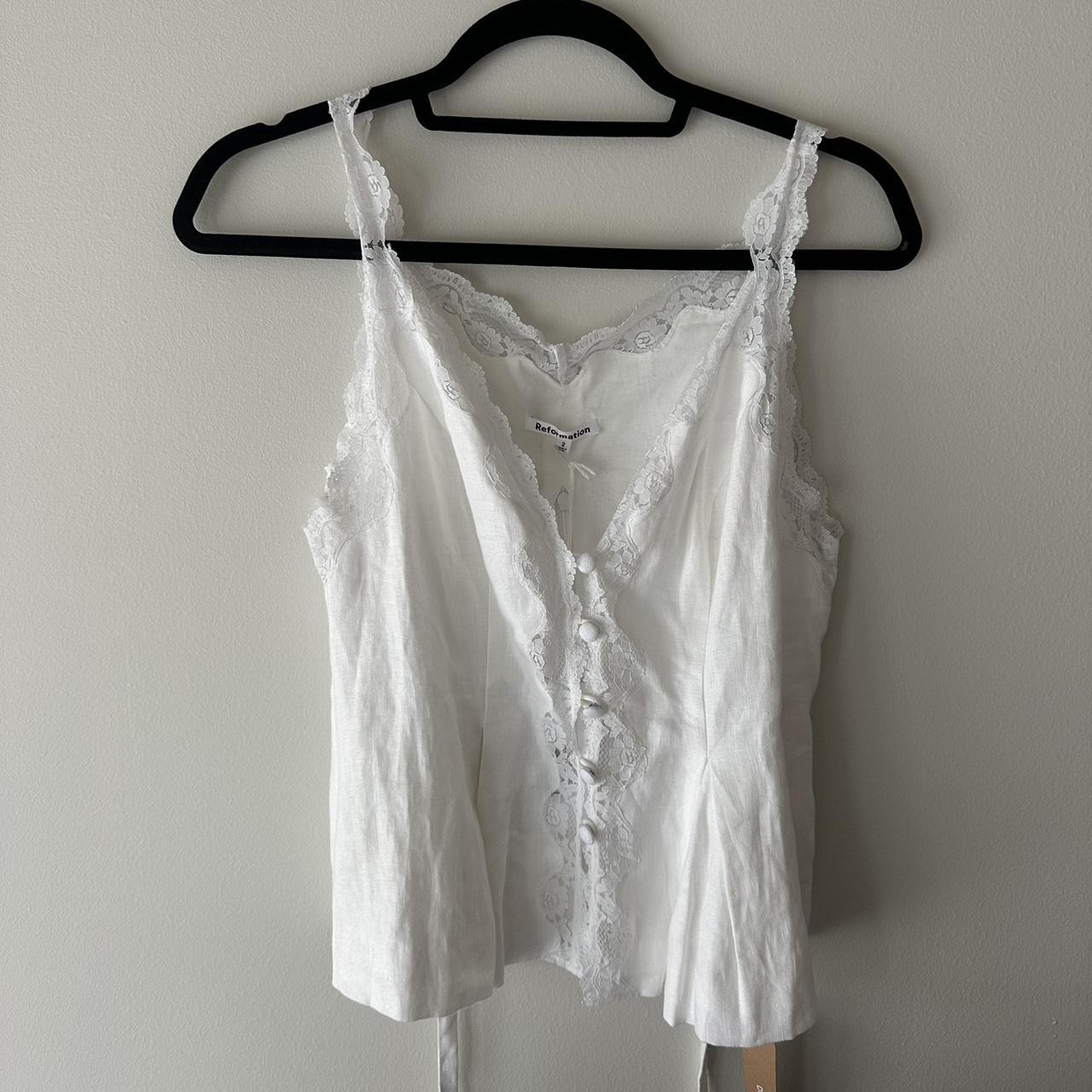 Reformation white lace cami with tags! Says size 2... | Depop
