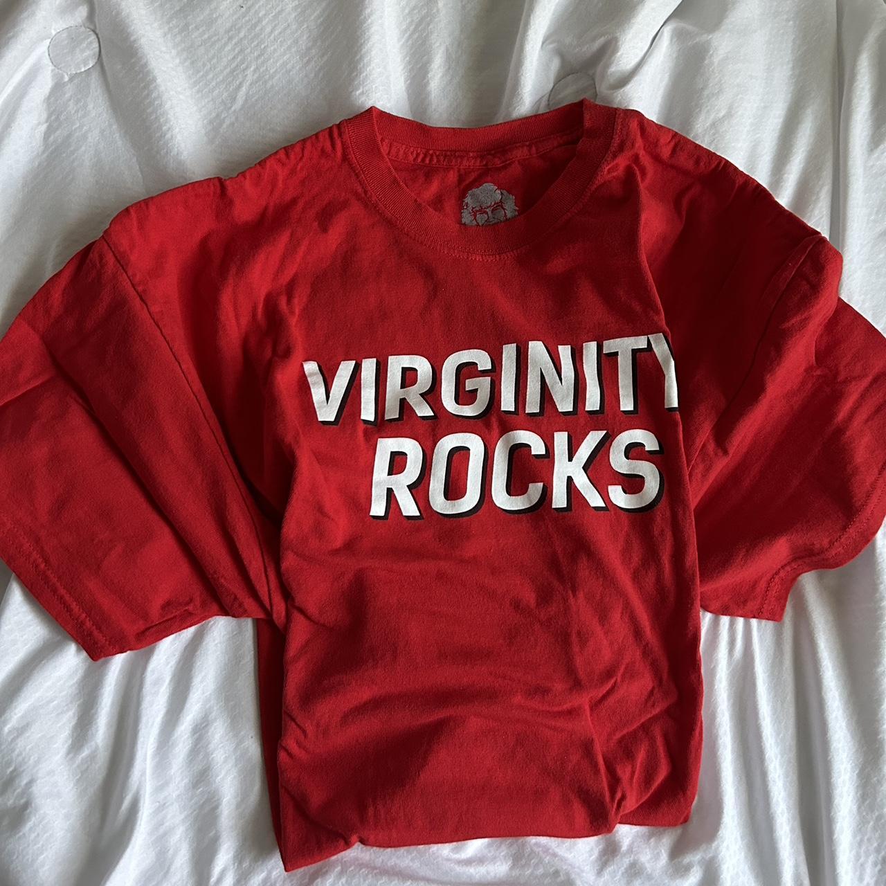 red virginity rocks tee! got this from zumiez but... - Depop