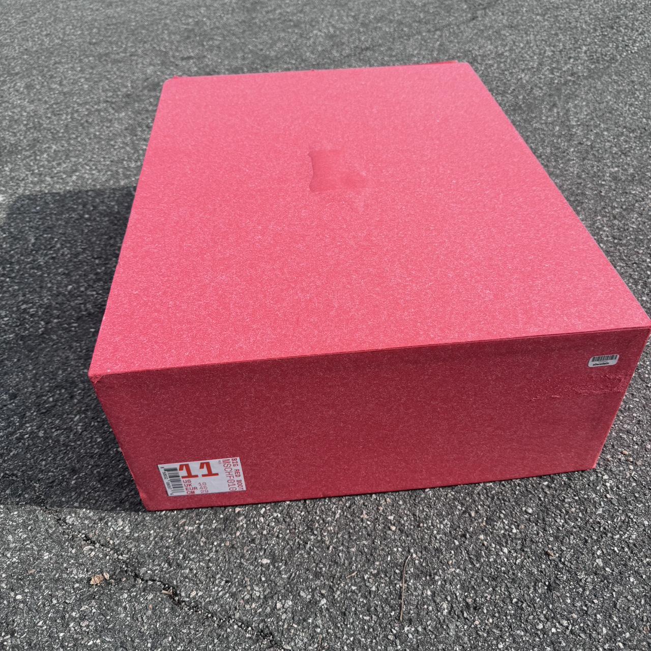 Big red boots MSCHF size 11 - Depop