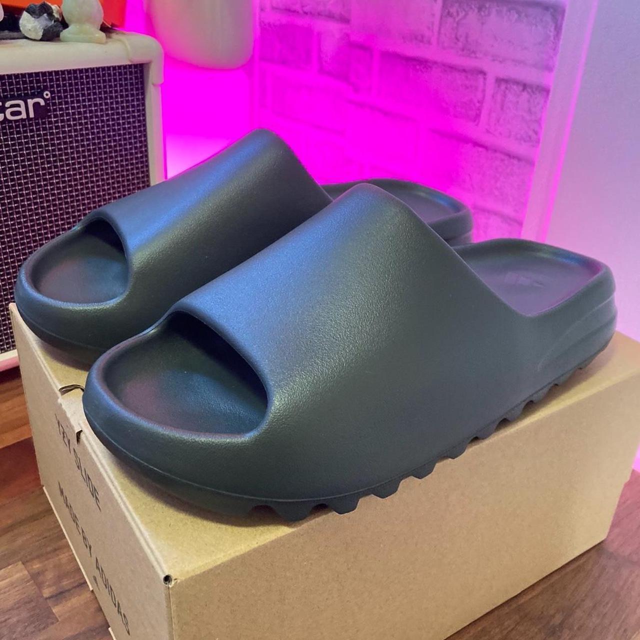 Yeezy Slides Onyx Colorway Size 10 US, (BRAND... - Depop