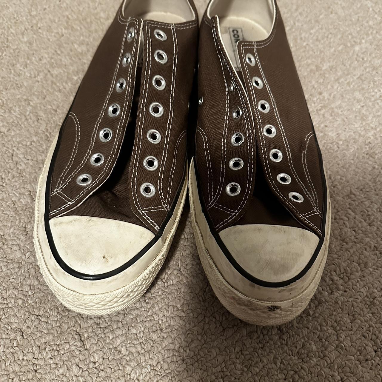 Brown Low Converse. No laces😕 - Depop