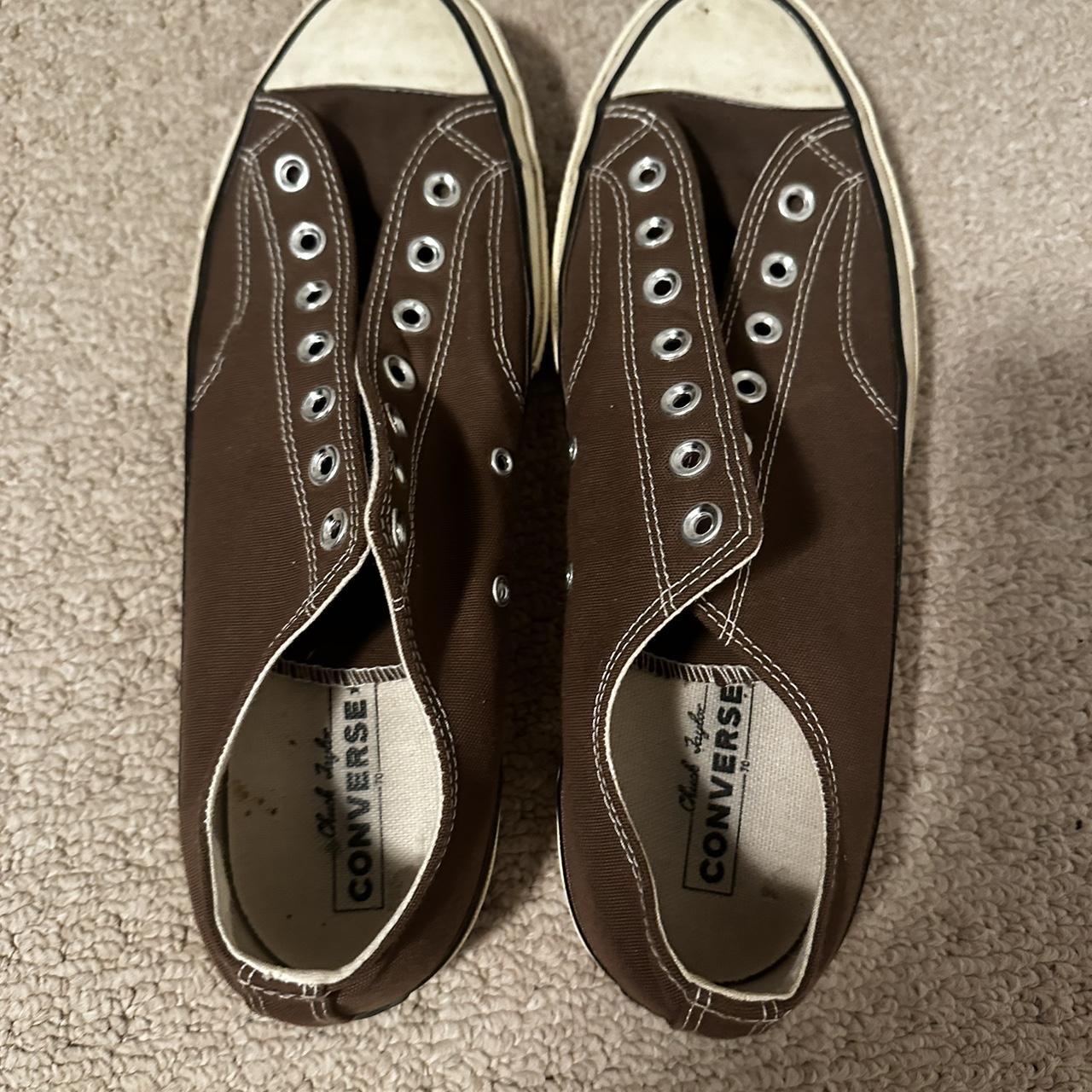 Brown Low Converse. No laces😕 - Depop