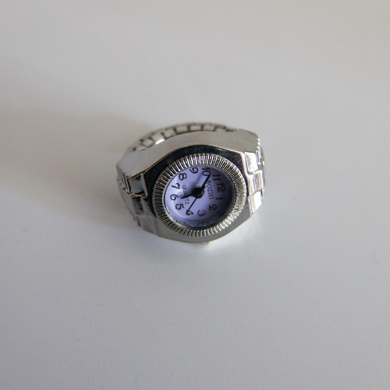 vintage silver purple watch ring working clock... | Depop
