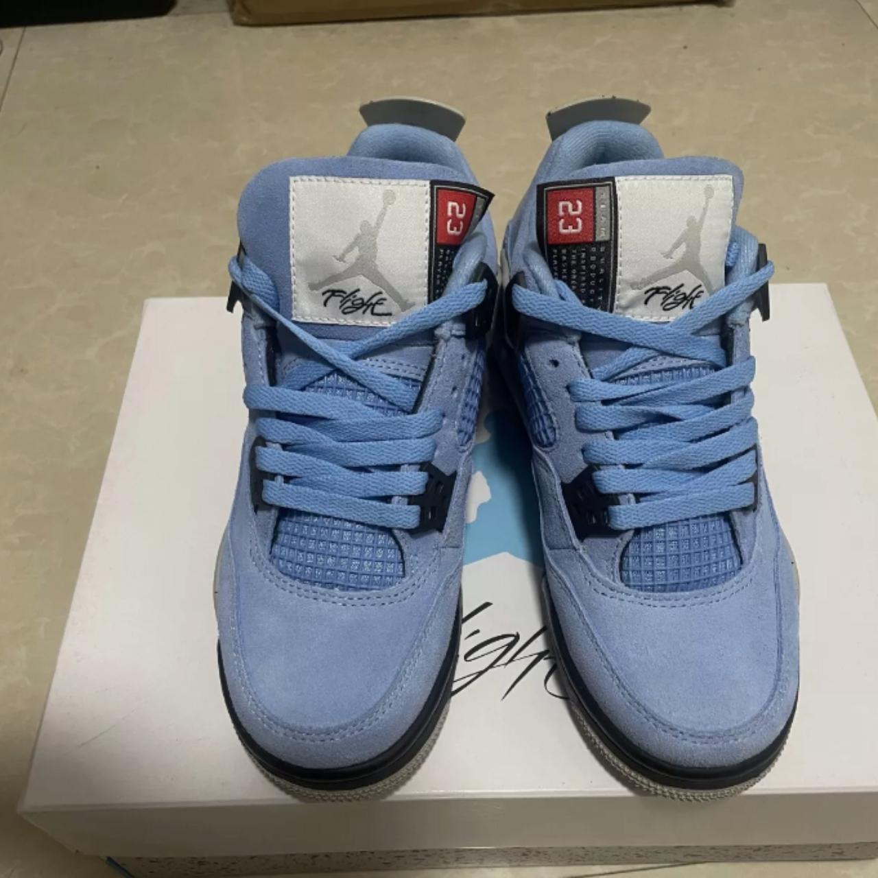 Size 8 University blue Air Jordan 4 - Depop