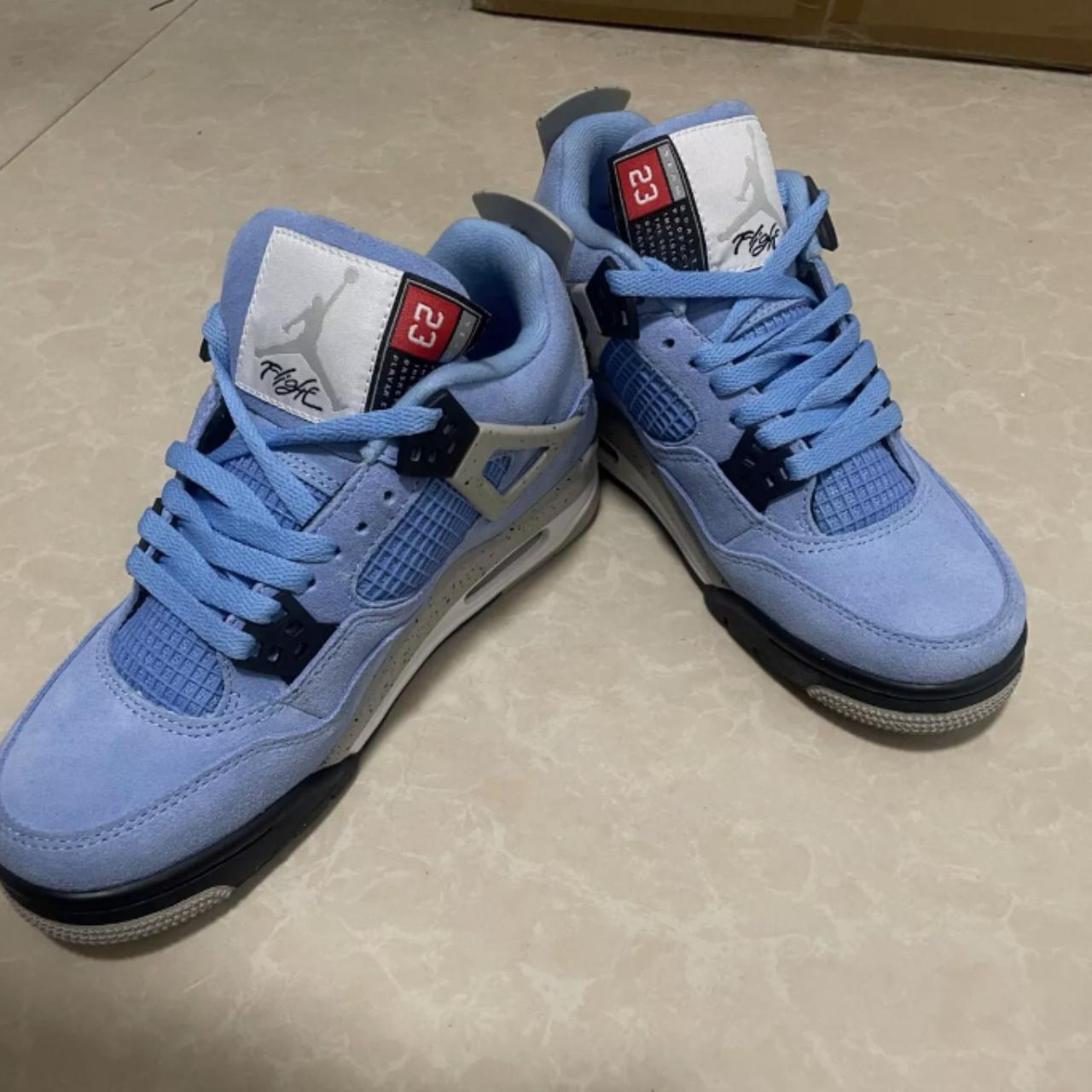 Size 8 University blue Air Jordan 4 - Depop