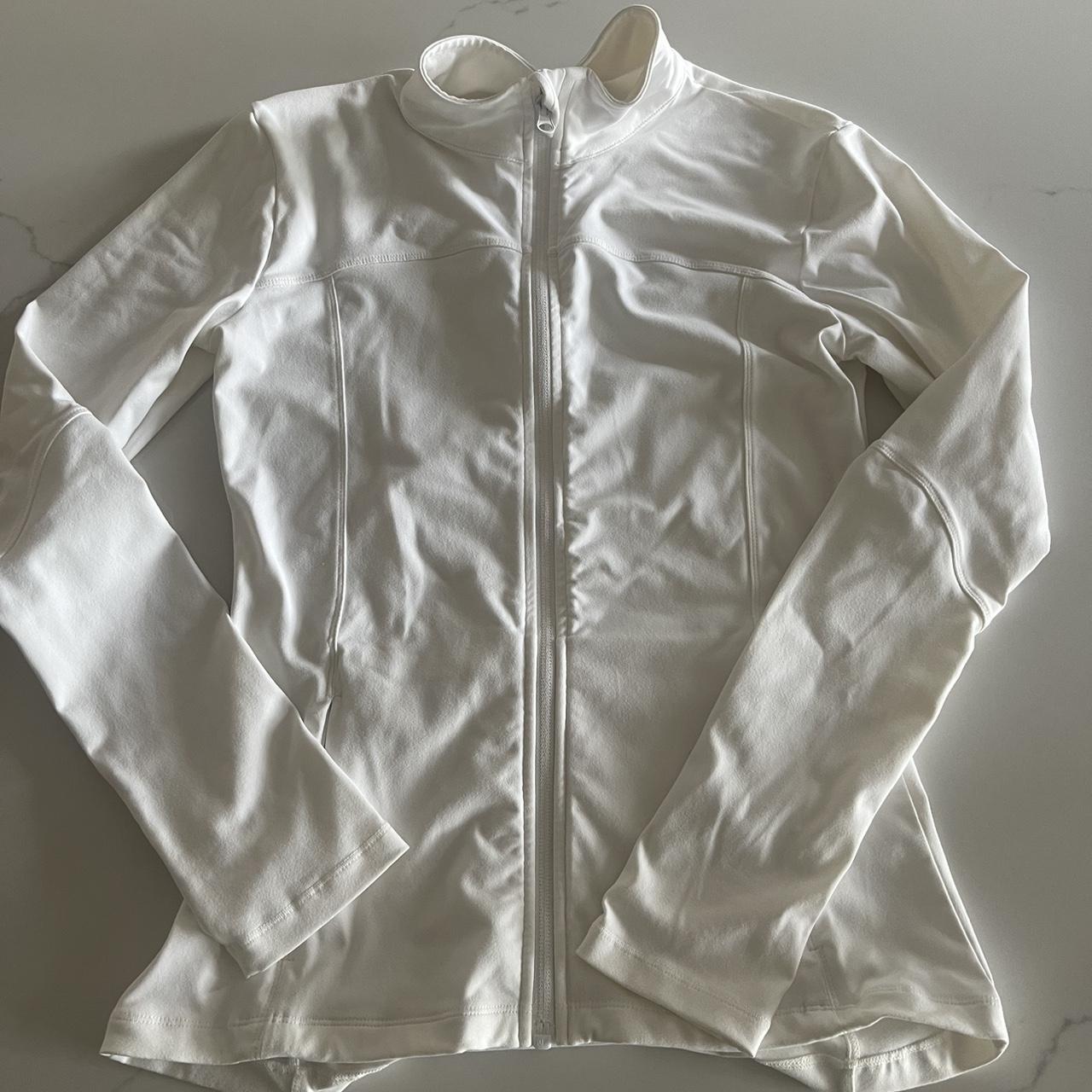 White zip up athletic jacket from Target!🤍 Barely... - Depop
