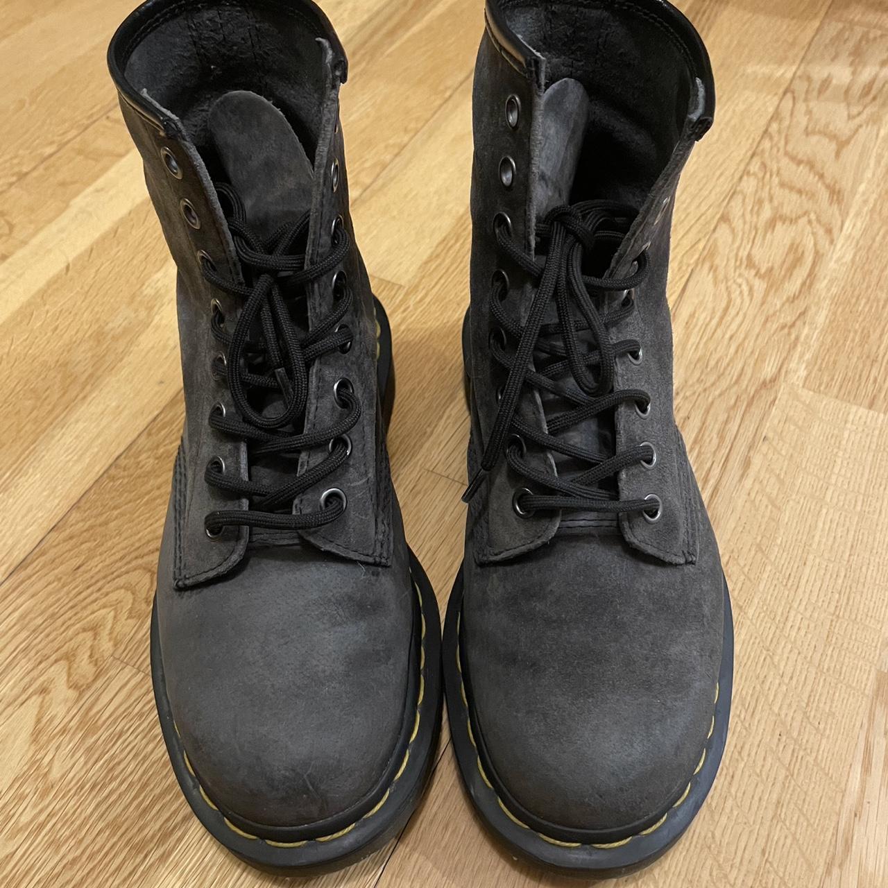 Black Dr. Martens 1460 boots dark grey size uk4 eu37... | Depop