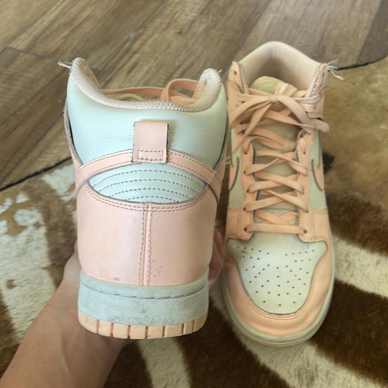 womens coral nike high dunks - Depop