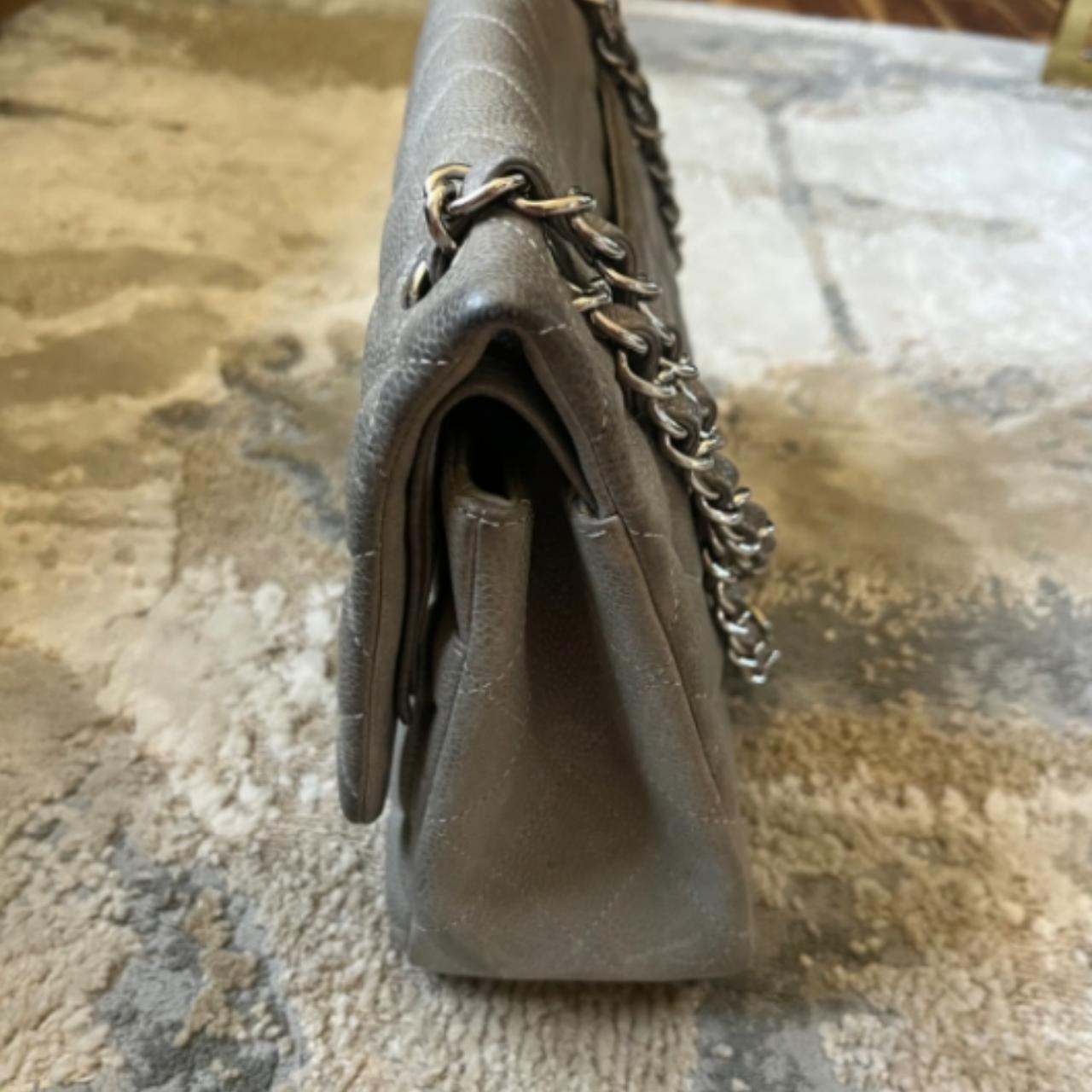 Chanel Jumbo gray Chanel gray jumbo. Discoloration... - Depop