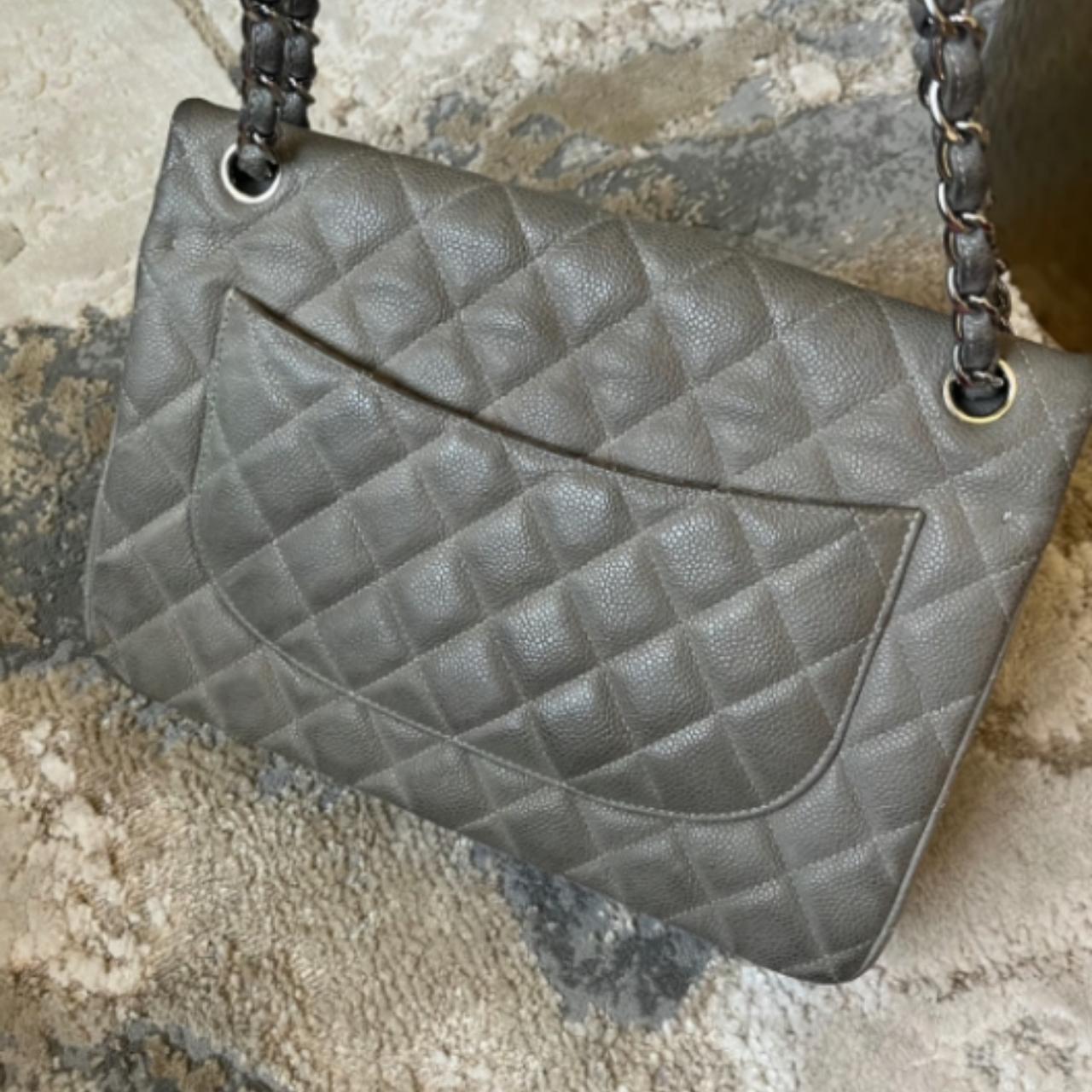 Chanel Jumbo gray Chanel gray jumbo. Discoloration... - Depop