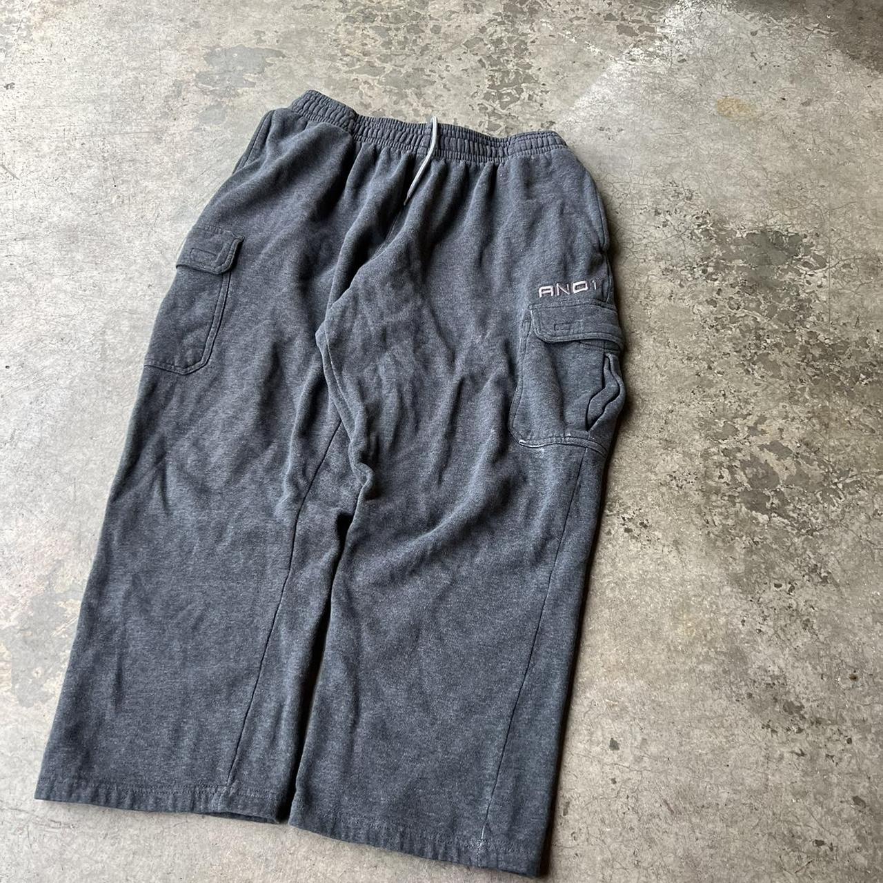 y2k gray and1 basketball baggy cargo sweats in good... | Depop