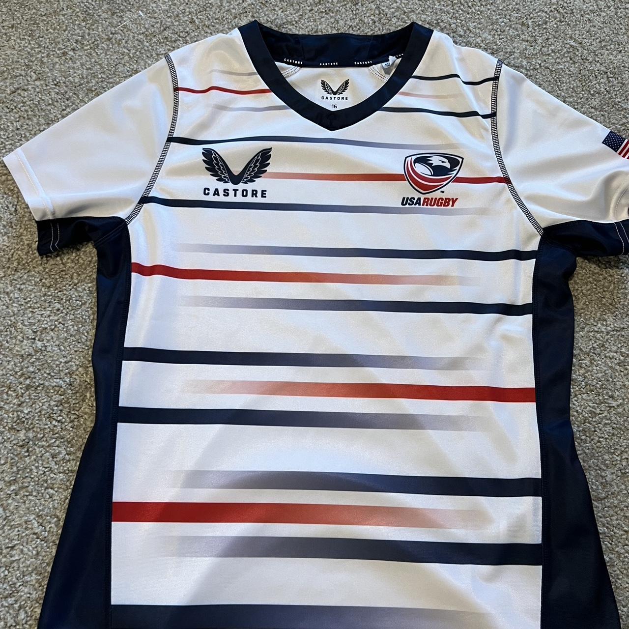 USA Rugby Jersey/ Training Shirt by Castore Size 16... - Depop