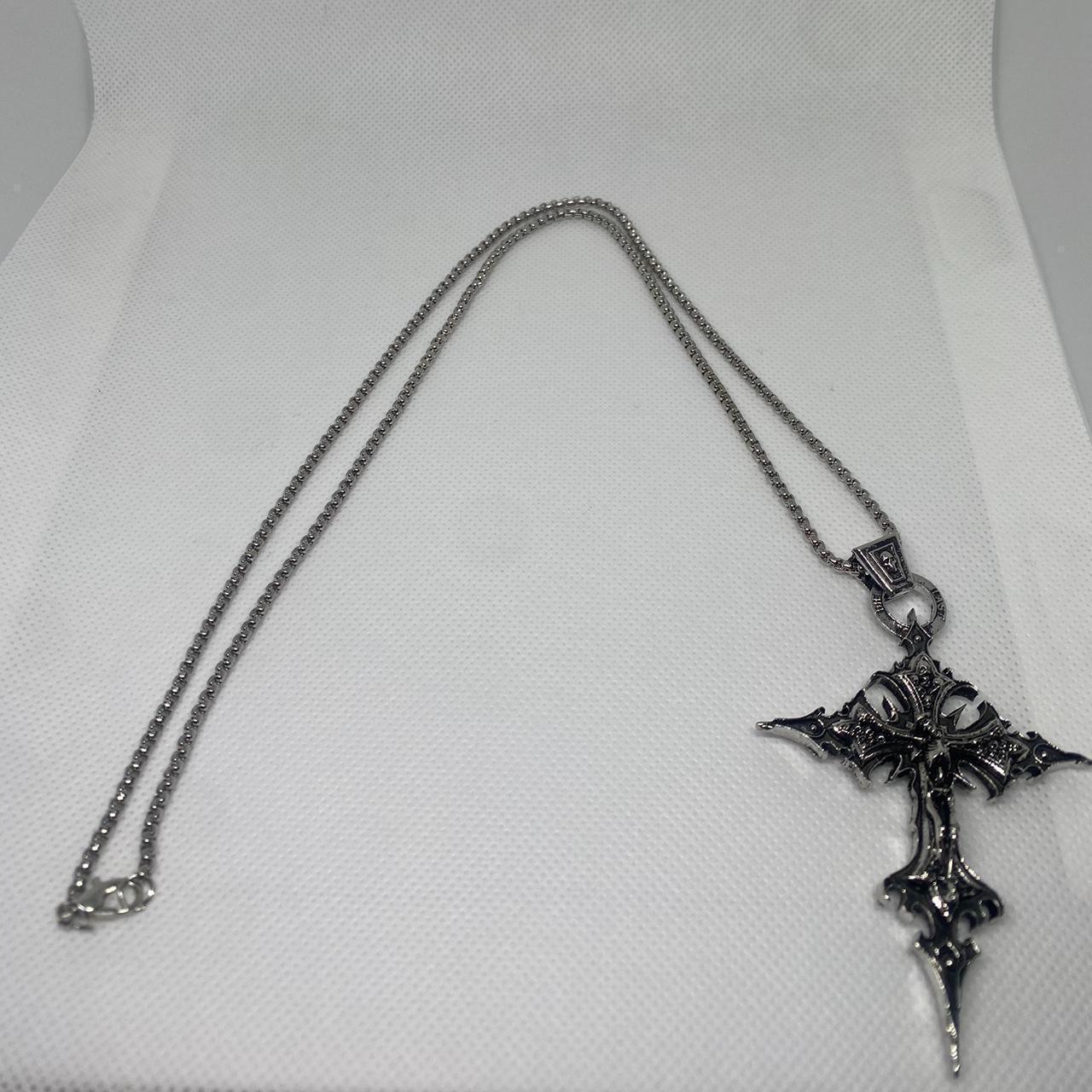 Y2k big vintage goth cross necklace #goth #y2k... - Depop