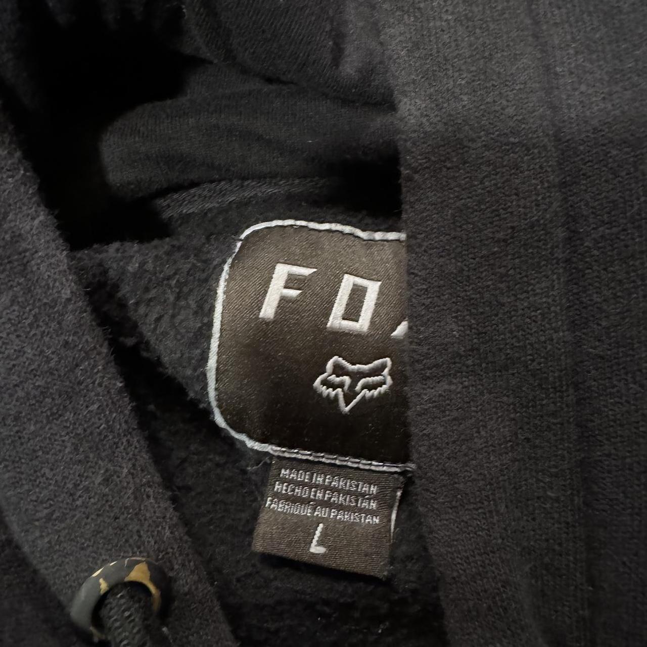 Fox Racing black hoodie with white logo Large ... | Depop