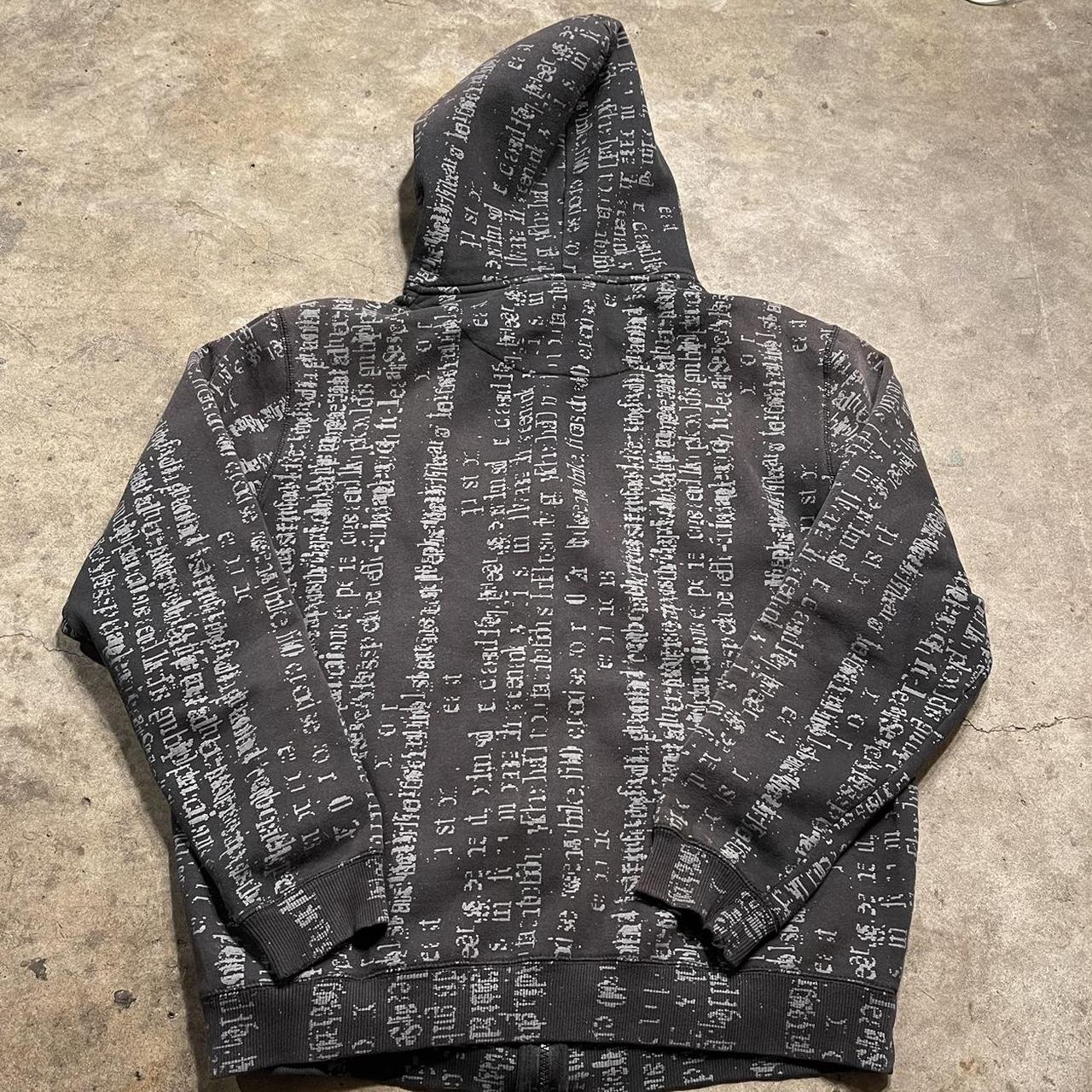 Smog matrix style Black and white zip up hoodie with... | Depop