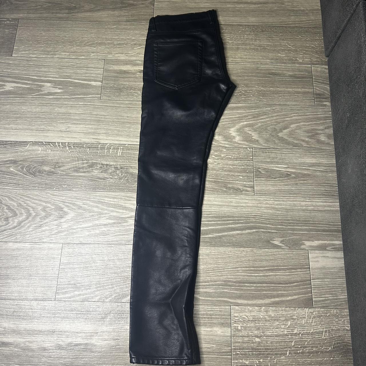 MNML: Skinny Leather Pants- Black - Depop