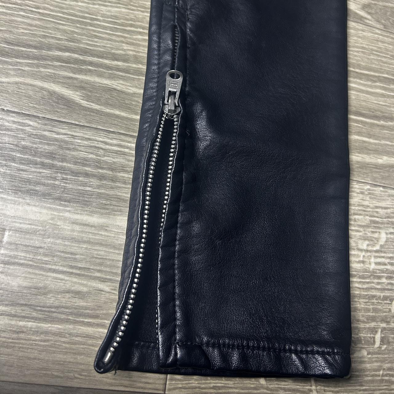 MNML: Skinny Leather Pants- Black - Depop