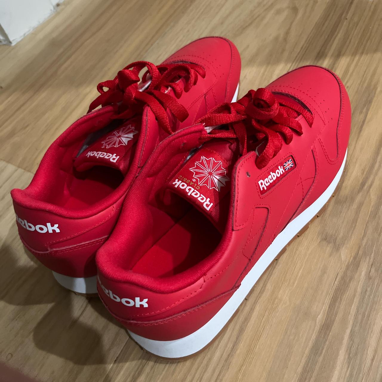 Red Reebok trainers #reebokclassics brand new never... | Depop