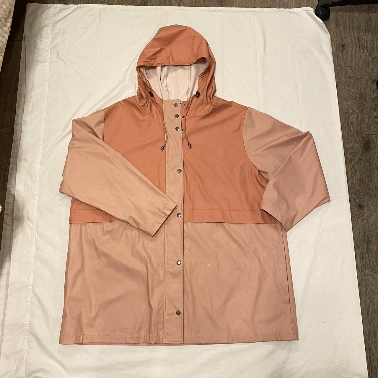 ASOS Curve rubberized pink plus size raincoat 🌸... - Depop