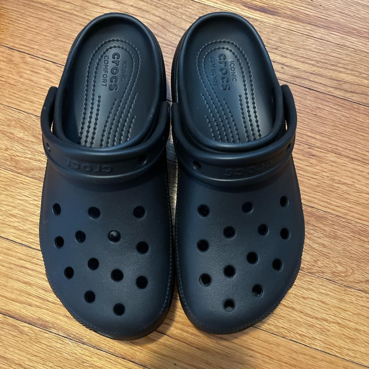 Women’s classic platform crocs clog in black Size... - Depop