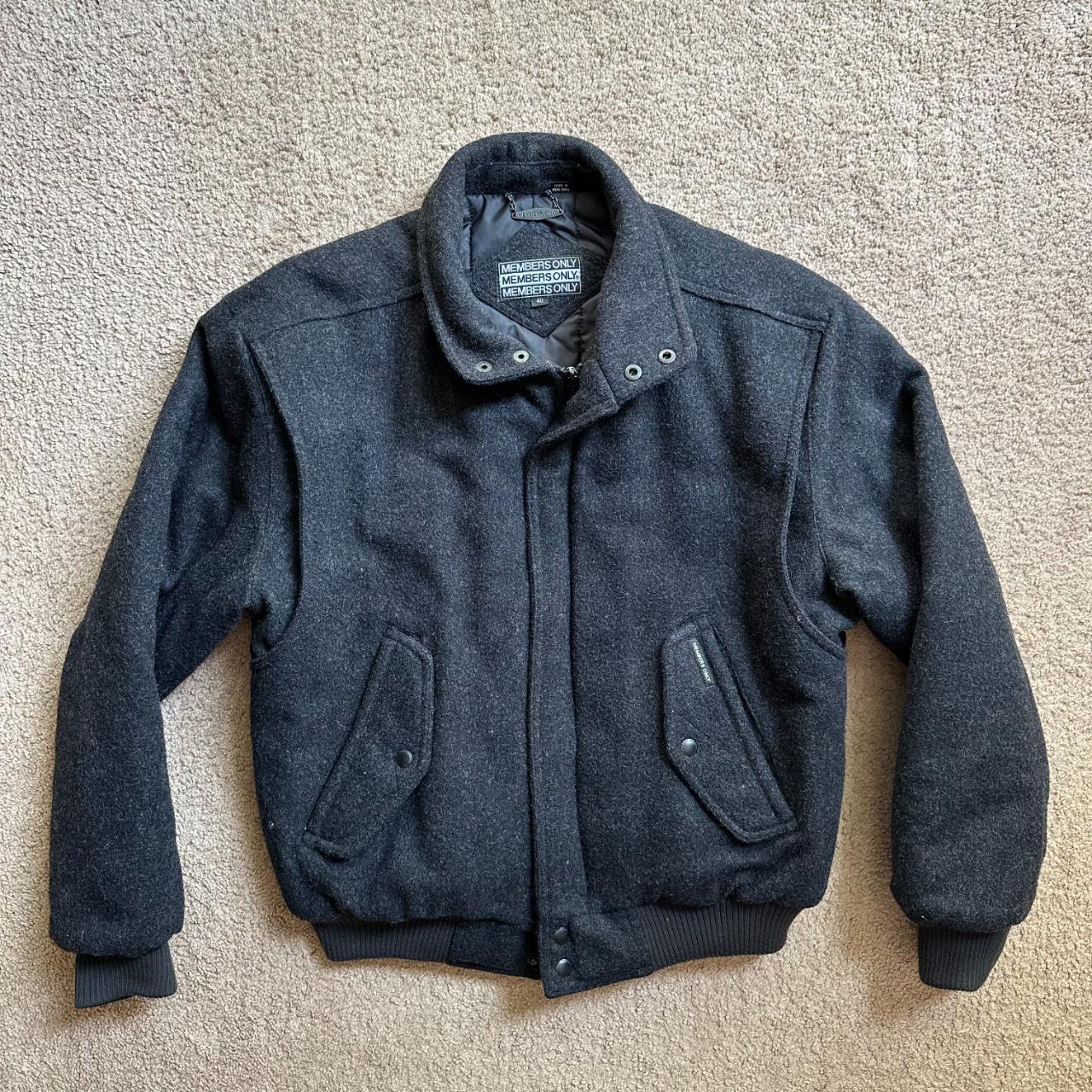 Members Only Jacket Mens 40 Pure Wool Full Zip... - Depop