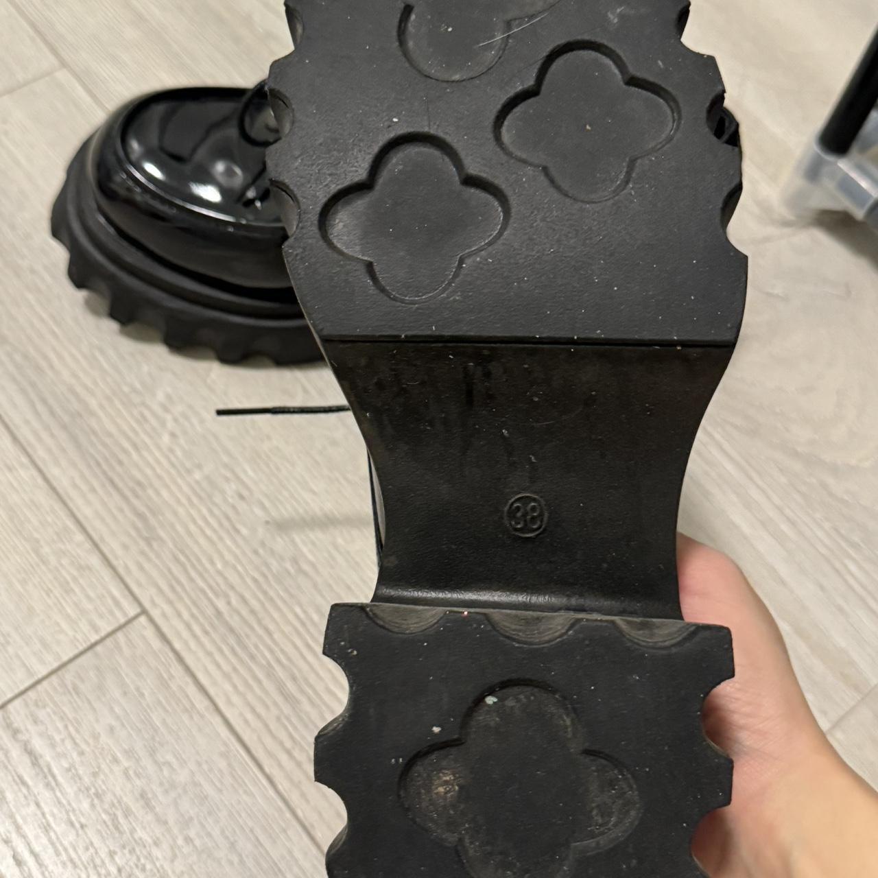 Lace-up Front Platform Oxford Shoes, Black chunky... | Depop