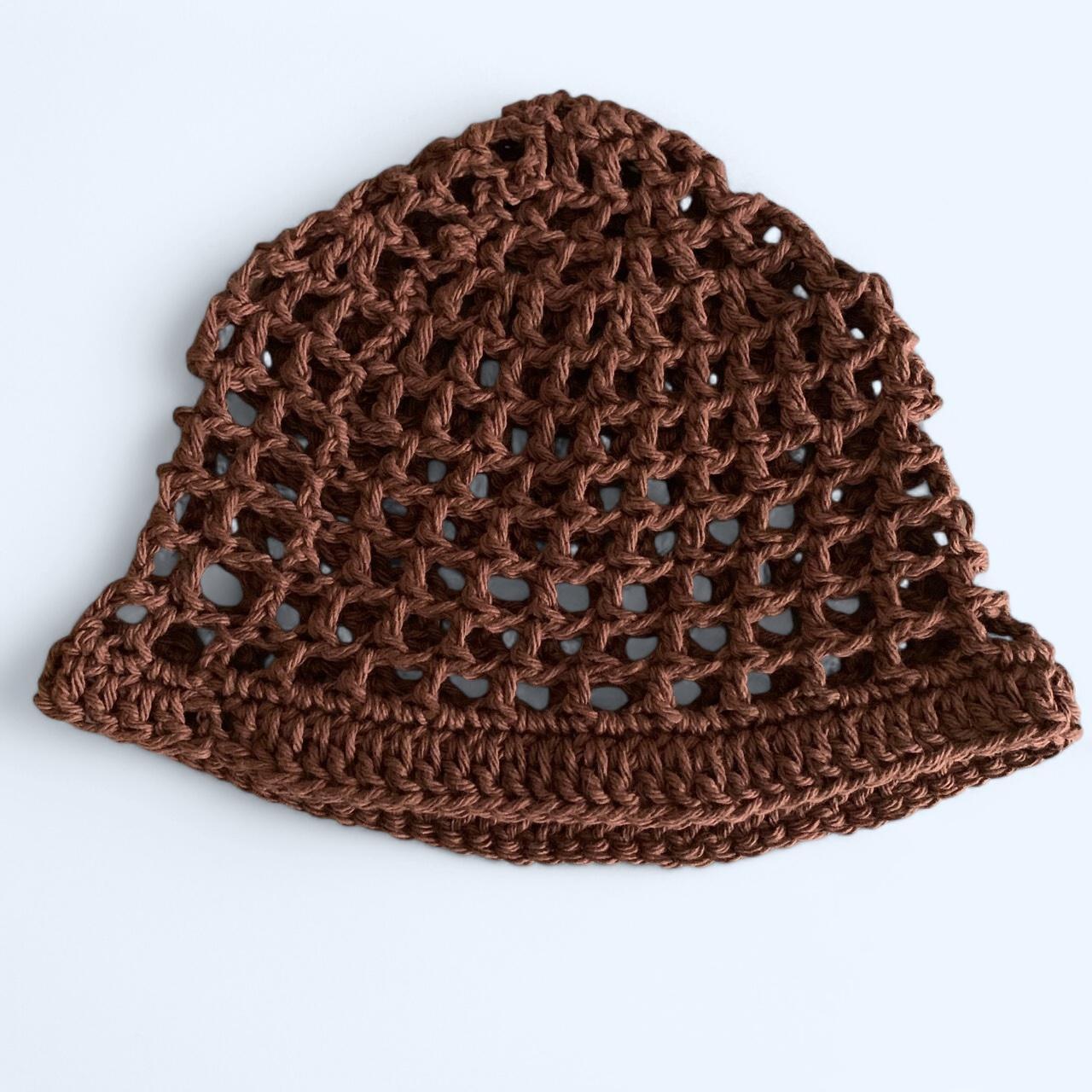 brown crochet mesh skull cap made by me 💫 snug fit,... | Depop