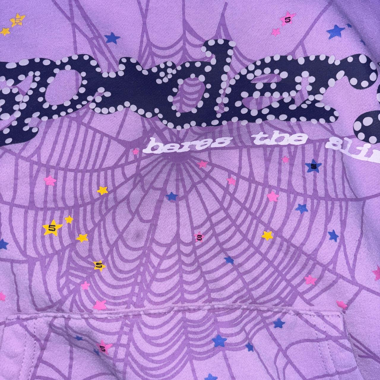 Sp5der young thug purple/acai spider hoodie... - Depop