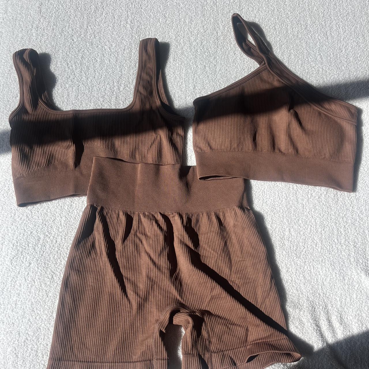 Brown Workout Set From Amazon Ribbed #set... - Depop