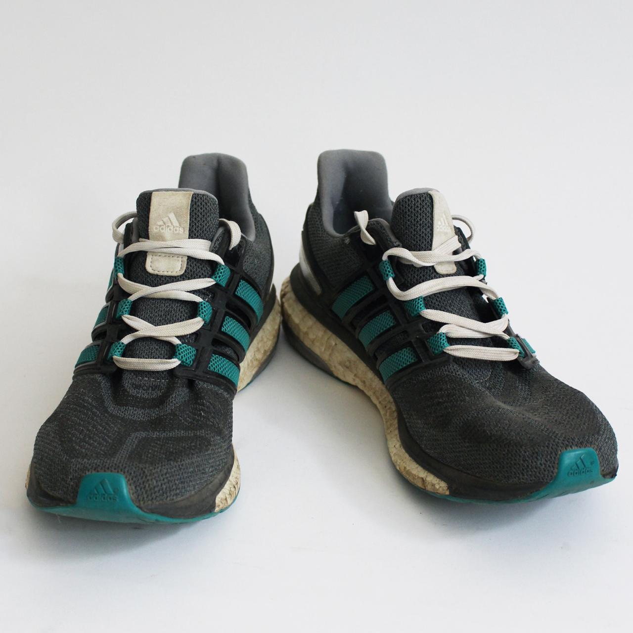 Adidas Men's Grey and Blue Trainers | Depop