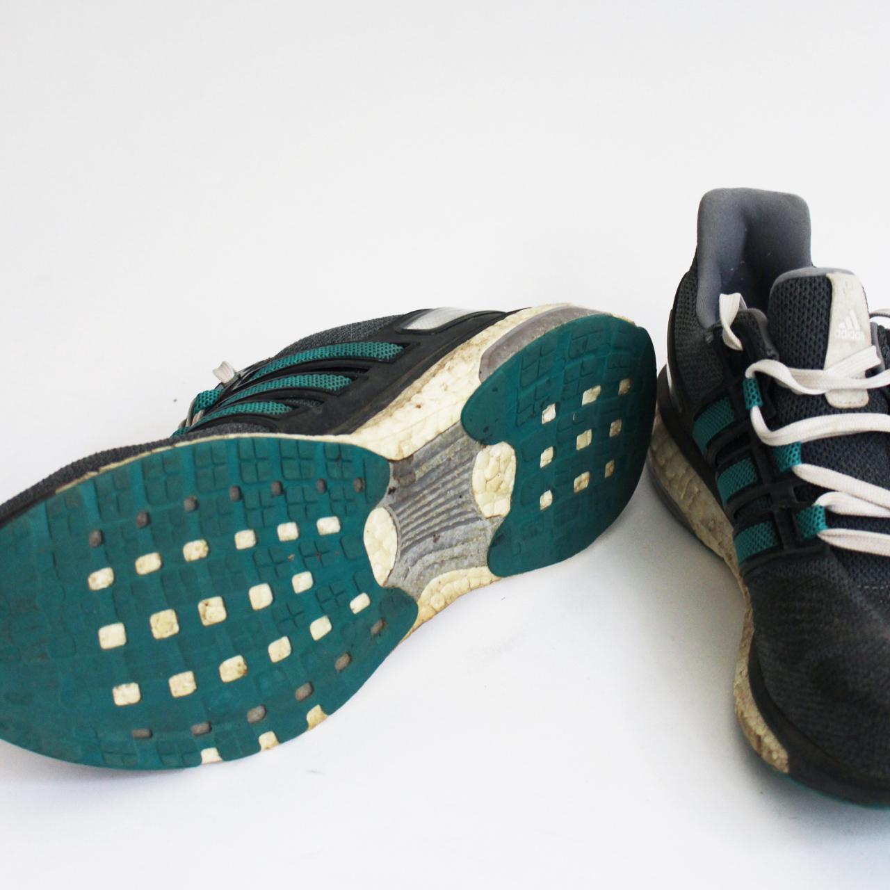 Adidas Men's Grey and Blue Trainers | Depop