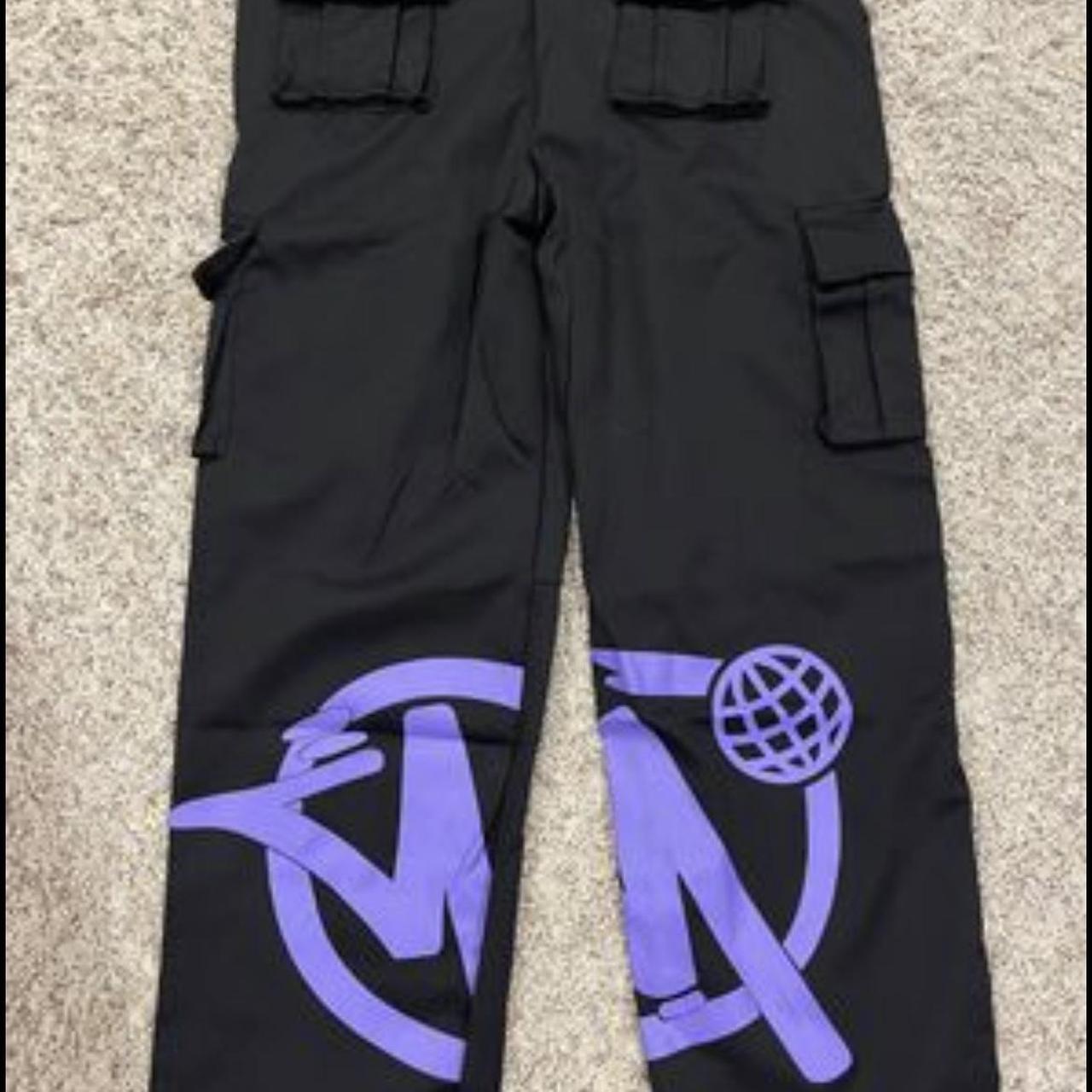 Minus Two Purple Retro Printed Baggy Pants! -Medium... - Depop