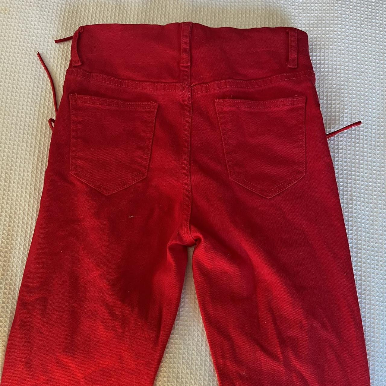 Edikted red lace up details jeans. So sexy but not... - Depop
