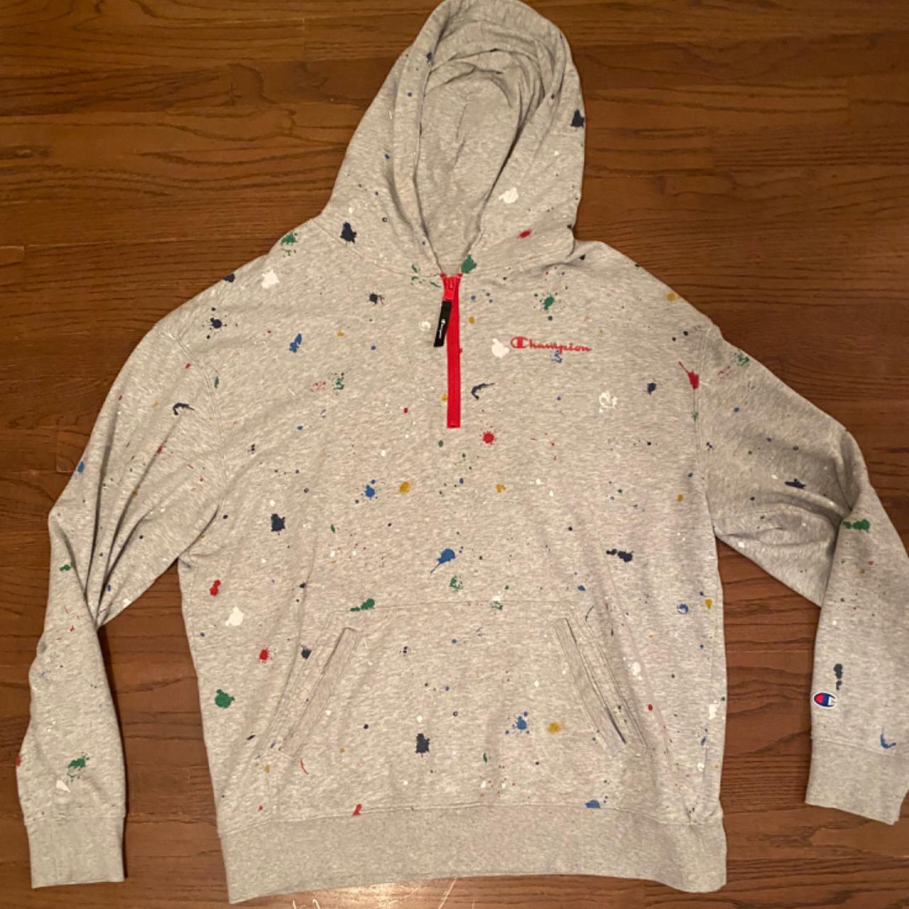 Champion Half Zip Up Hoodie No Flaws Drippy Asf - Depop