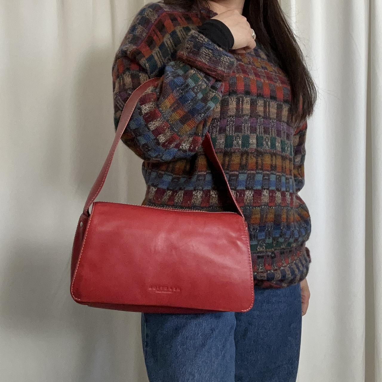 Reaction Kenneth Cole Leather Shoulder bag red with... | Depop